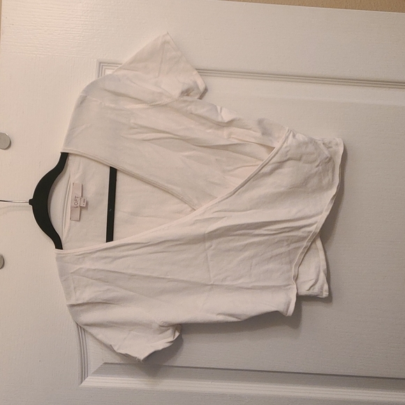 LOFT | Tops | Loft Wrap Crop Top White Medium | Poshmark